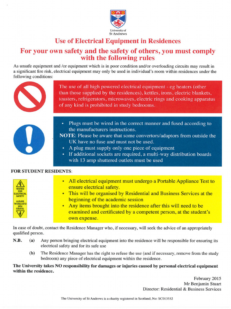 Use of Electrical Equipment in Residences | PDF