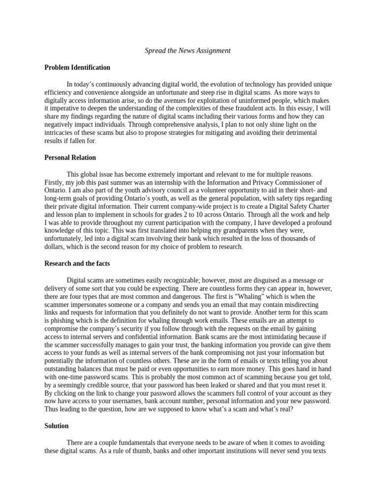 Spread The News Assignment | PDF | Password | Phishing