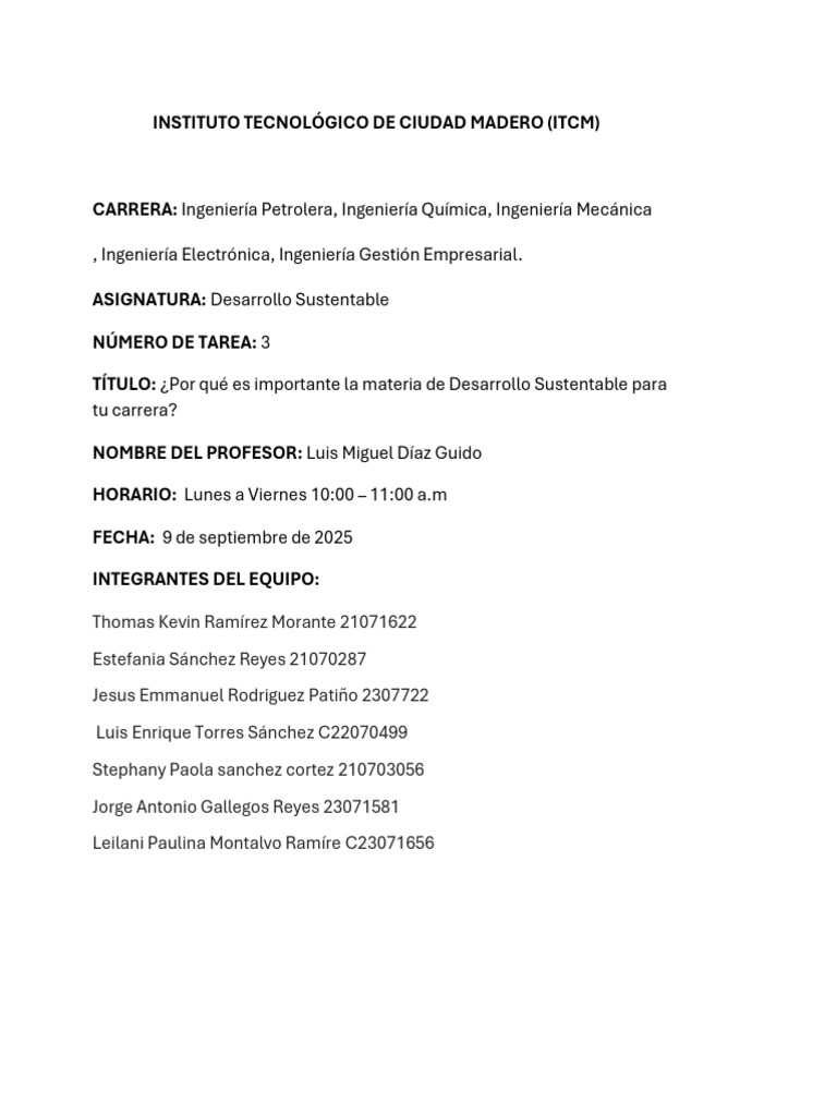 Por Qué Es Importante La Materia de Desarrollo Sustentable | PDF ...