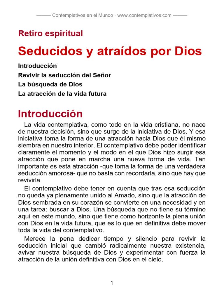 Retiro 39 Seducidos y Atraidos | PDF | Oración | Amor