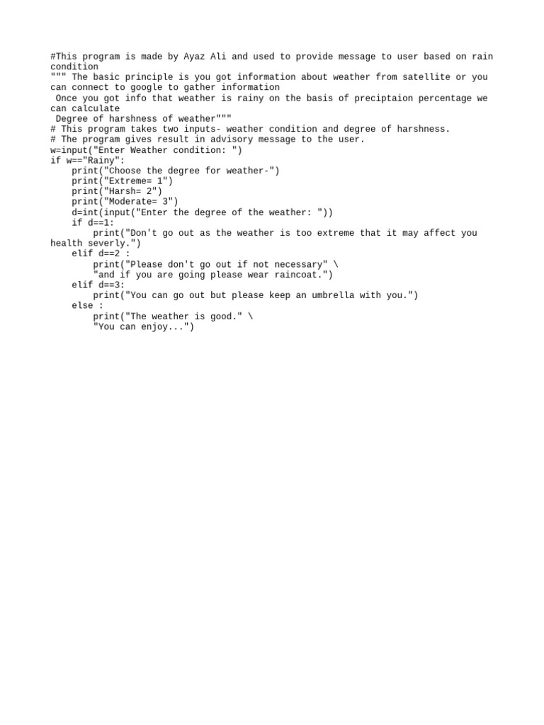 Weather Messaging Program - Py | PDF