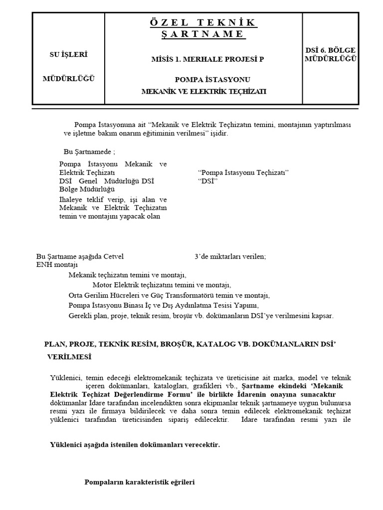Misis P2 Pompa Mekanik-Elektrik Teçhizatı ÖTŞ | PDF