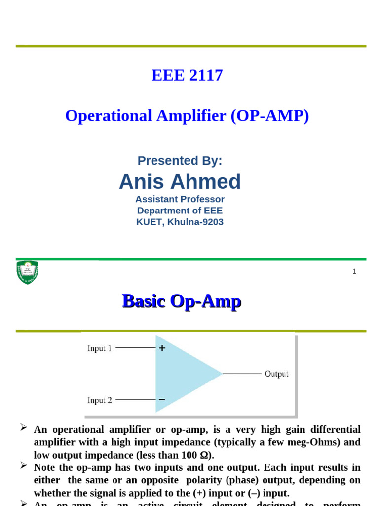 Understanding Operational Amplifiers | PDF | Operational Amplifier ...