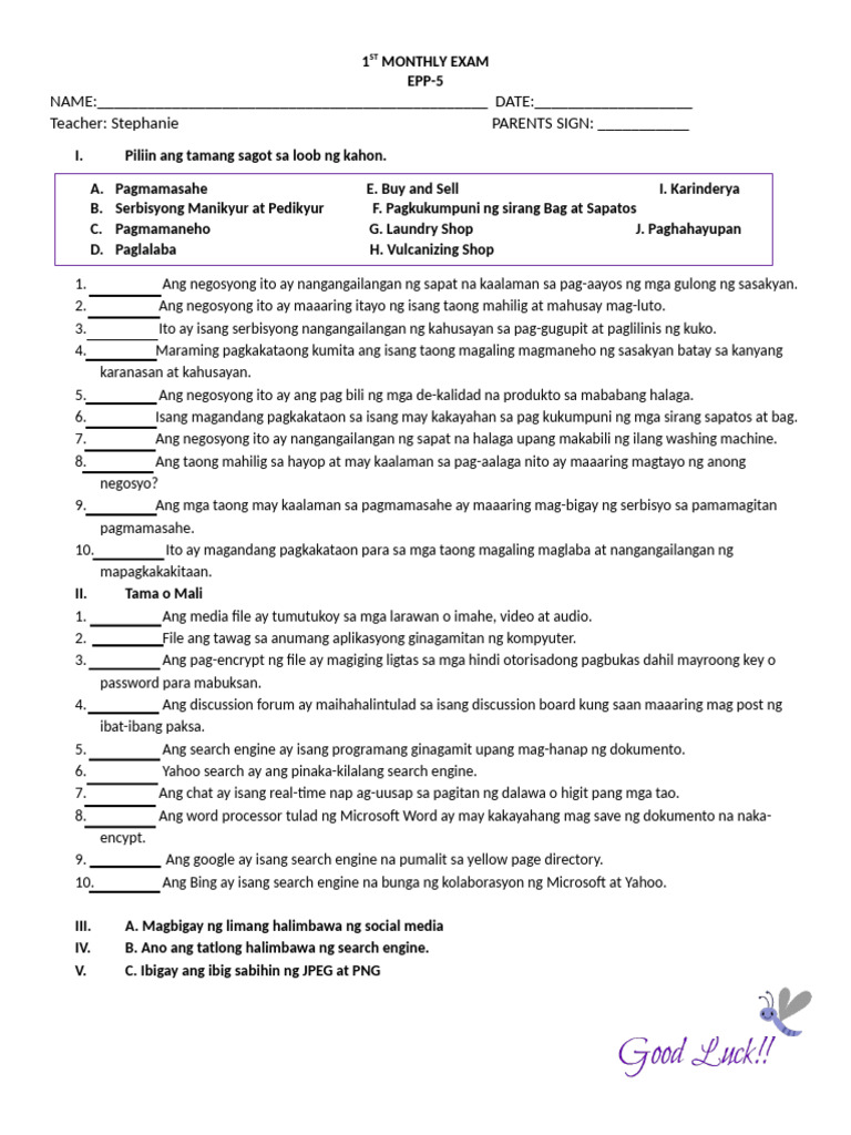 EPP 5 - 1st Monthly | PDF