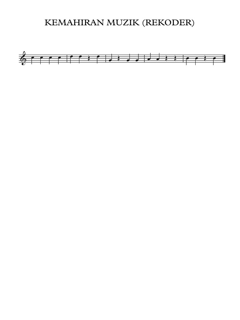 Kemahiran Muzik (Rekoder) | PDF