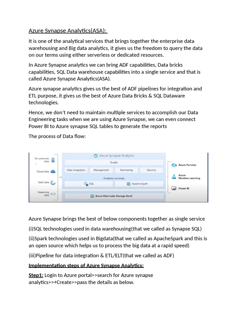 Azure Synapse Analytics | PDF | Apache Spark | Microsoft Azure