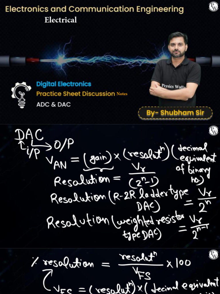 ADC & DAC - Practice Sheet 01 Discussion Notes | PDF