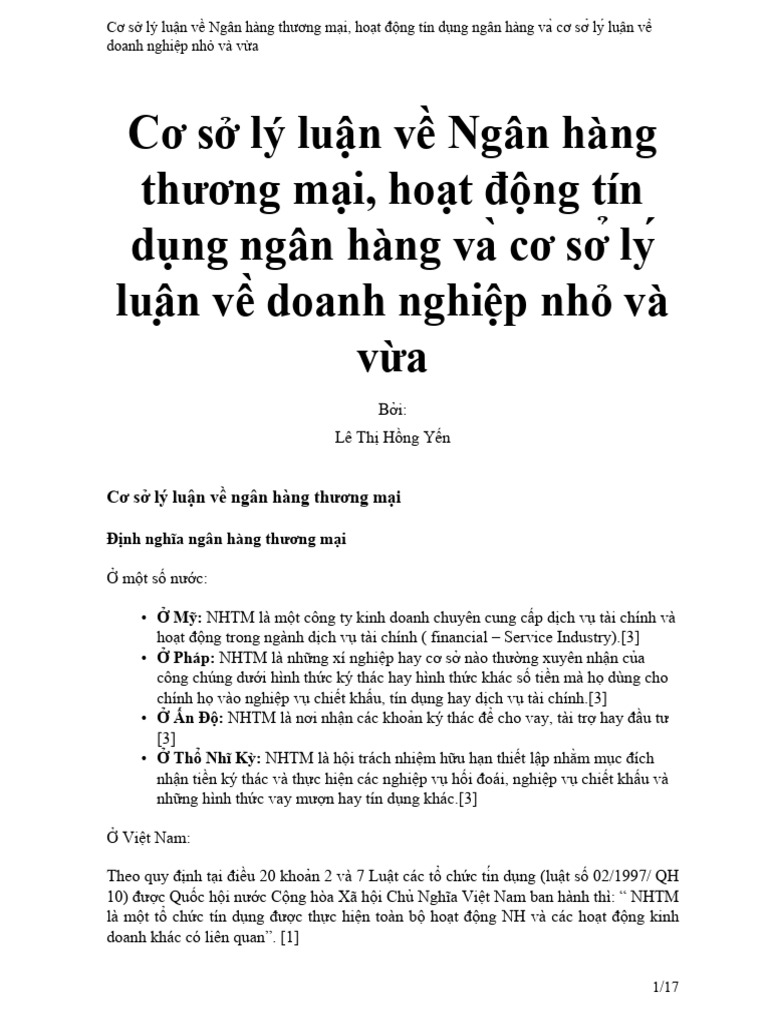 C S Ly Lun V Ngan Hang THNG Mi Ho | PDF