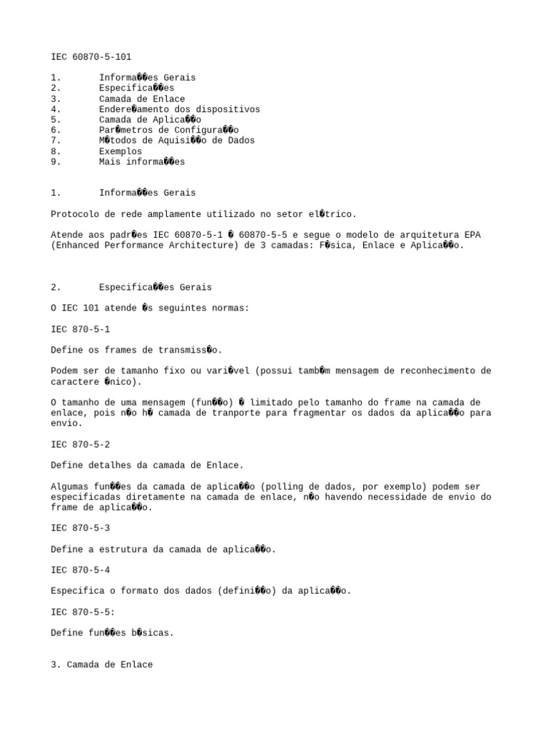 Protocolo IEC 101 - Infos | PDF | Dados de computador | Telecomunicações
