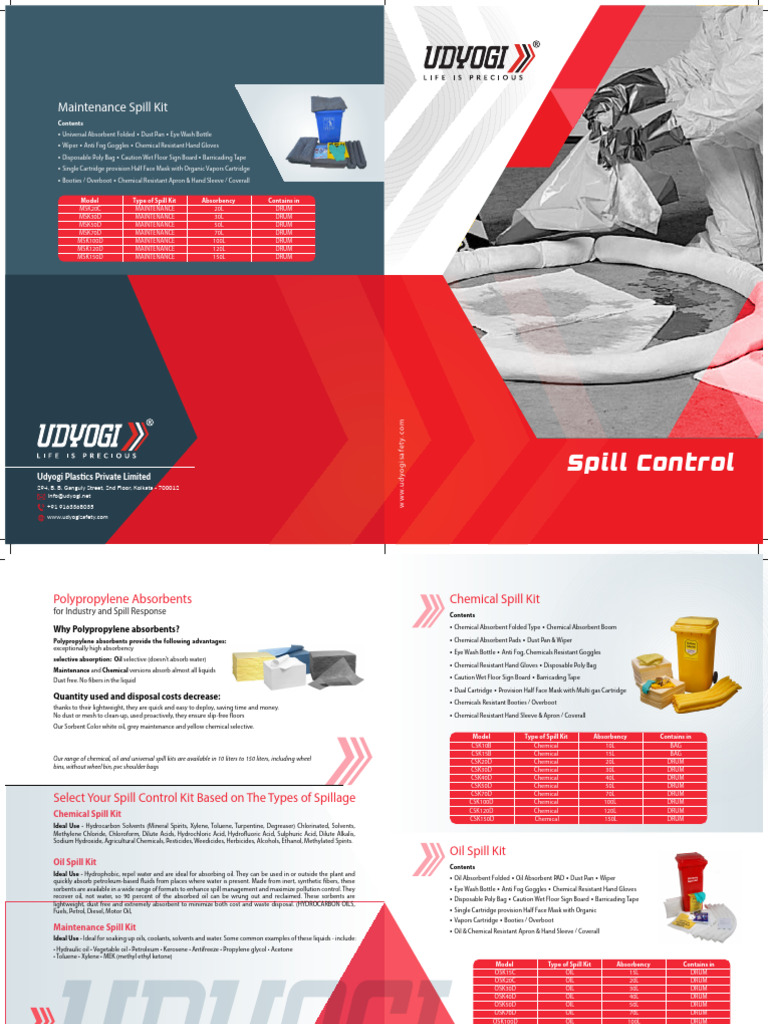 Comprehensive Spill Control Kits Guide | PDF | Oil | Chemistry