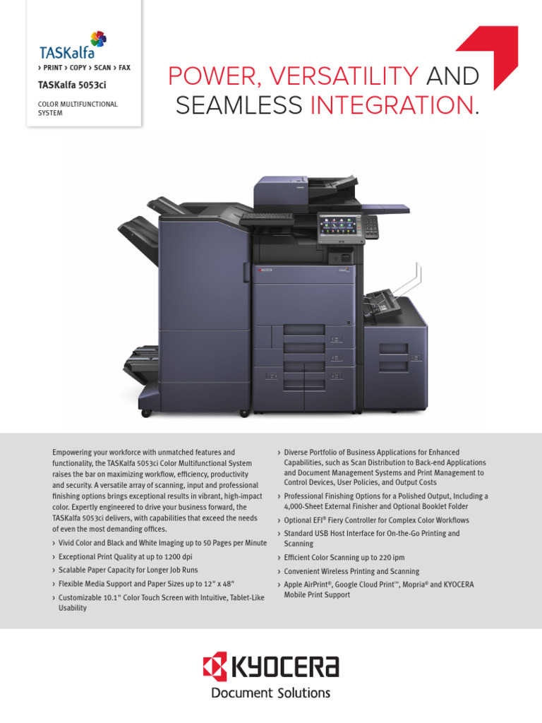 Kyocera TASKalfa 5053ci Overview | PDF | Image Scanner | Fax