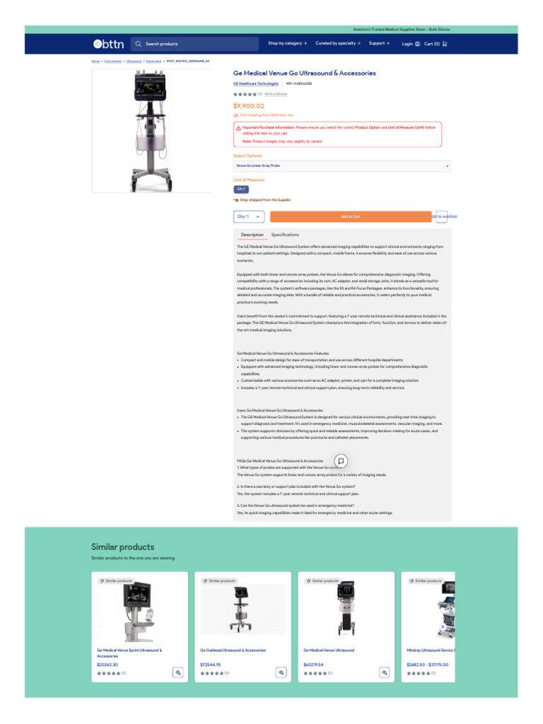 GE Venue Go Ultrasound System Overview | PDF | Medical Imaging ...
