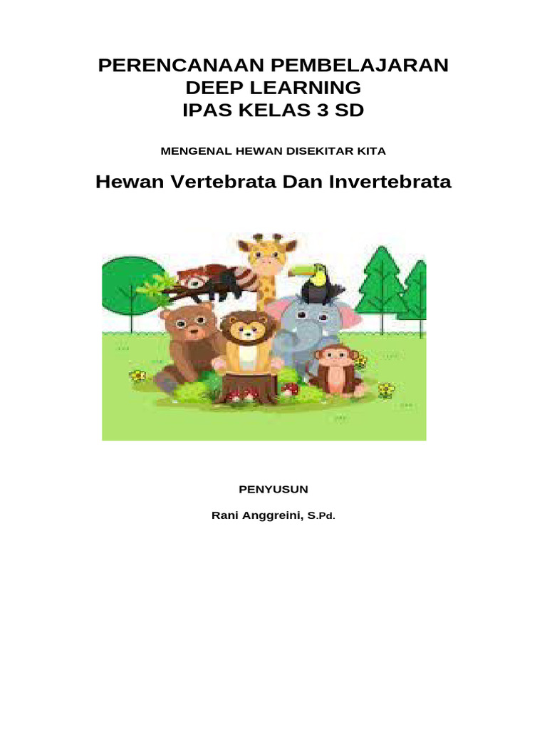 Modul Ajar Deep Learning IPAS Kelas 3 Asep Hewan Vertebrata Dan ...