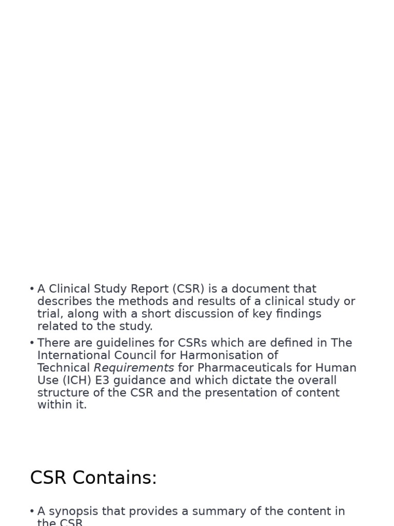 Clinical Study Report | PDF | Clinical Trial | Medicine