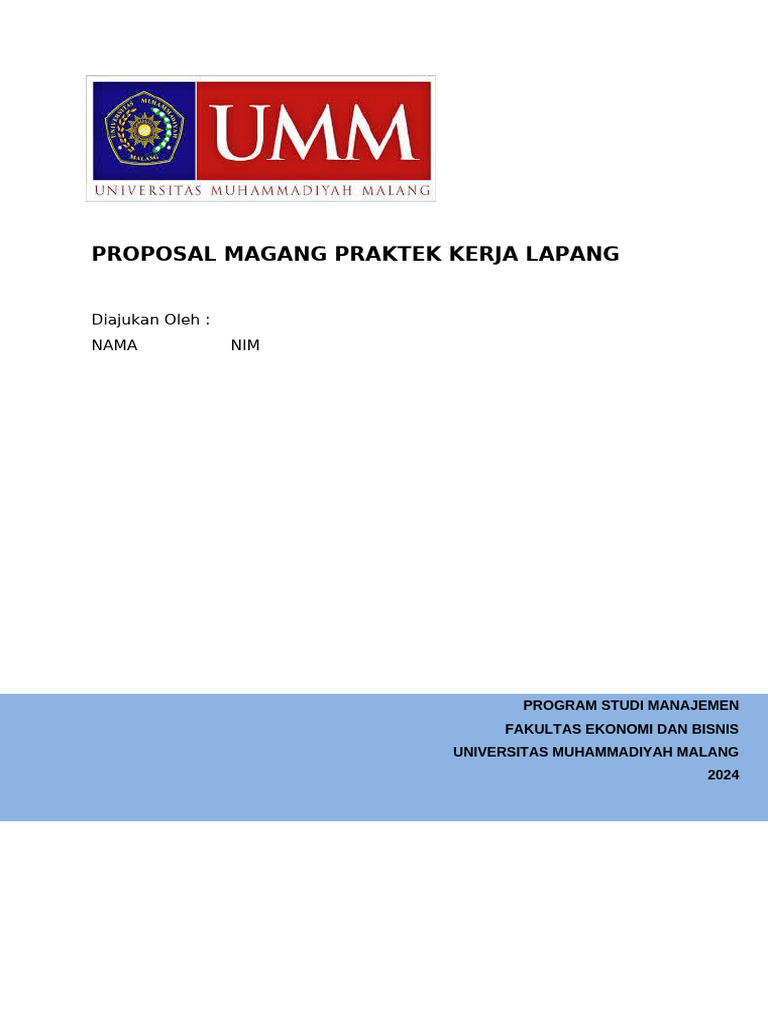 (Template) Proposal Kerja Praktek | PDF