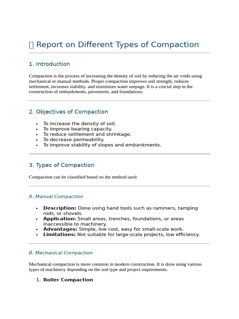 Different Types of Compaction | PDF | Road Surface | Soil Mechanics