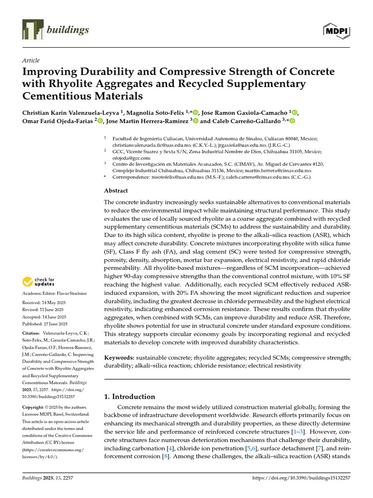 Improving Durability and Compressive Strength of Concrete With Rhyolite ...