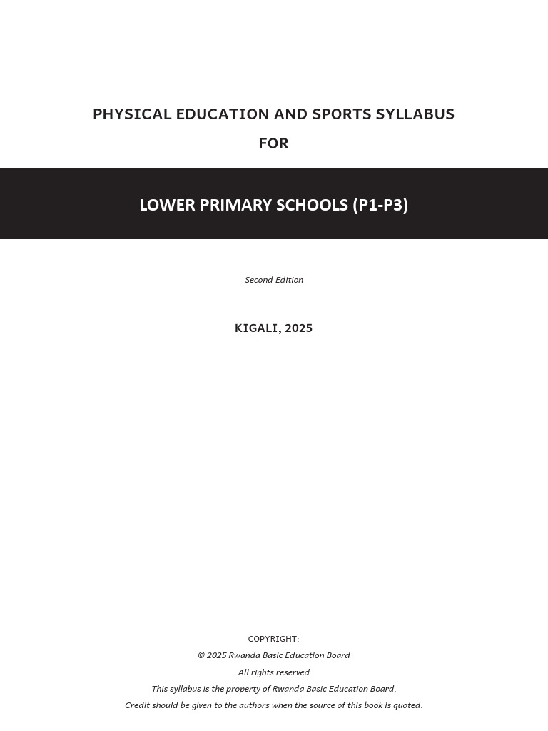 PE Syllabus for Grades 1-3 in Rwanda | PDF | Educational Assessment ...