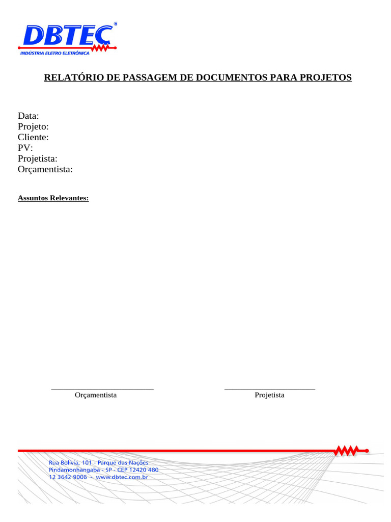 5-Relatório de Entrega de Documentação de Projetos Vendidos | PDF