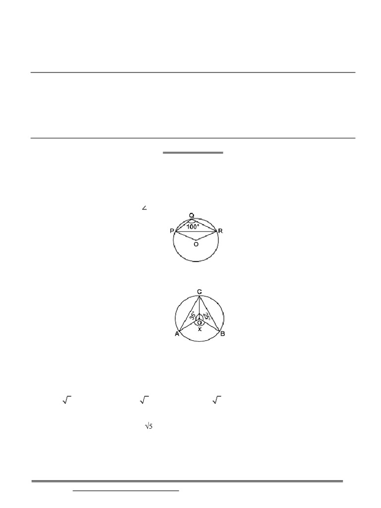 Class IX PT3 Maths Sample Paper | PDF | Area | Circle