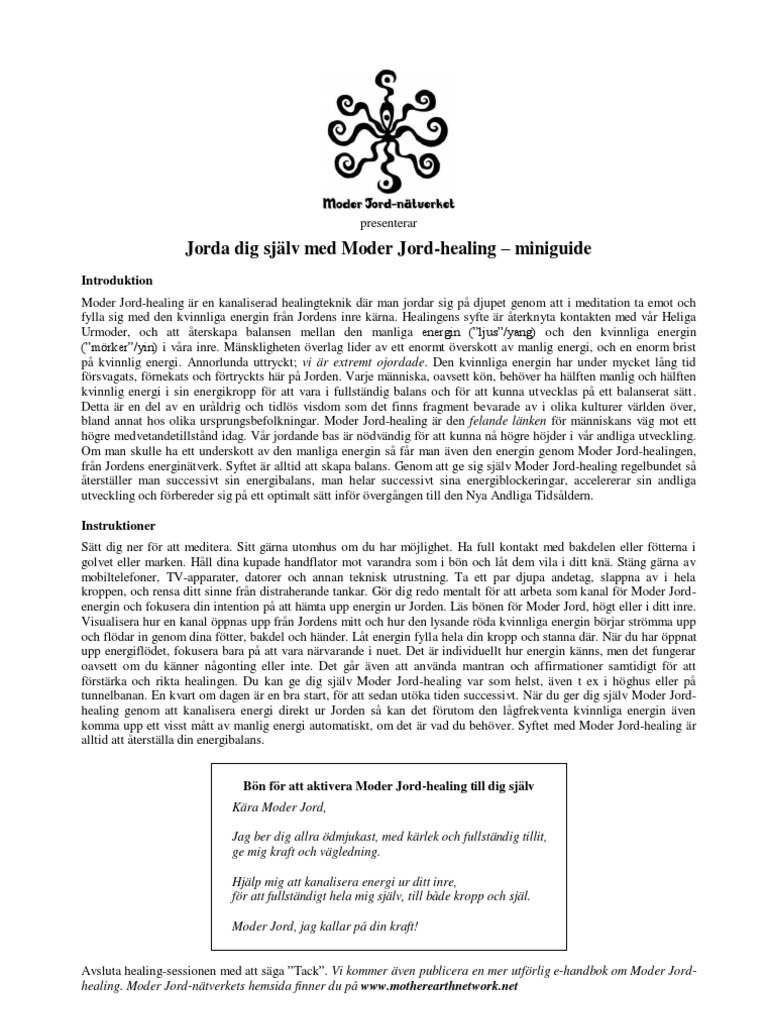 Miniguide - Jorda Dig Sjalv Med Moder Jord-Healing | PDF
