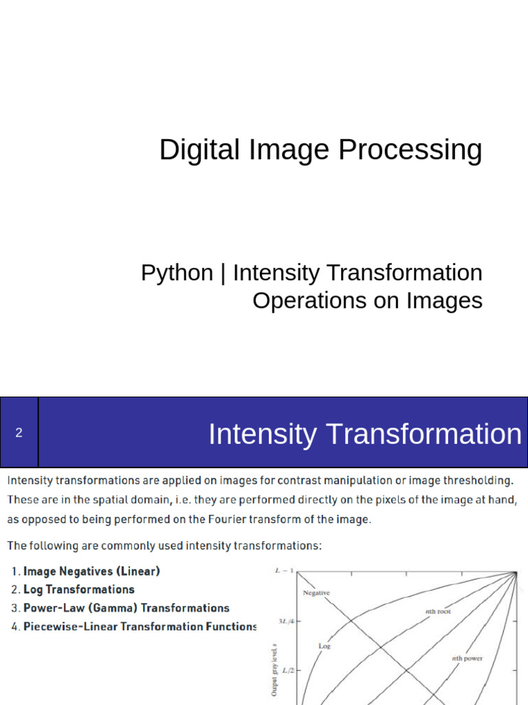 Week 2.2 - Python Intensity Transformation Operations On Images | PDF