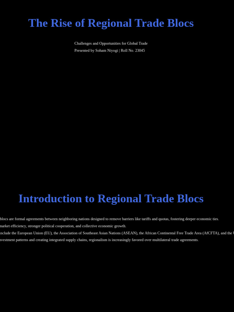 Regional Trade Blocs Executive BlackBlue | PDF | Economic Integration ...