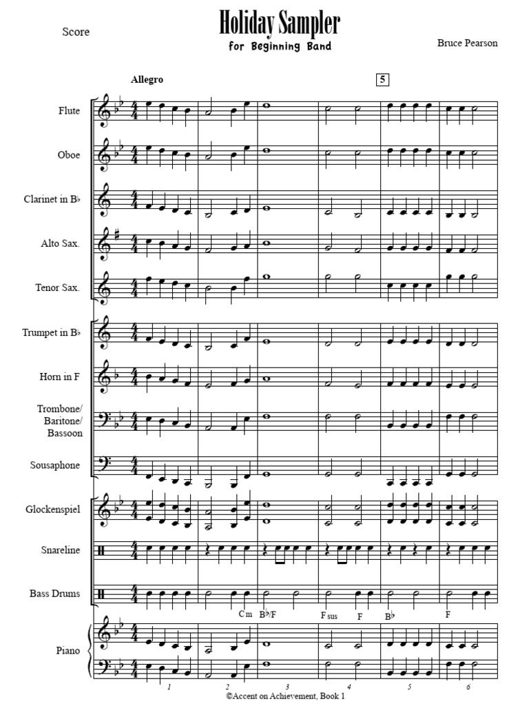Holiday Sampler for Beginning Band | PDF | Échecs | Ouverture (échecs)