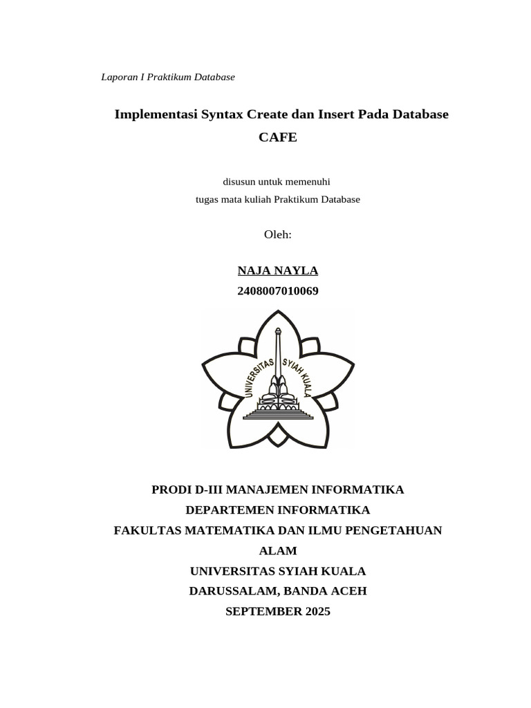 Praktikum Database: Create & Insert SQL | PDF