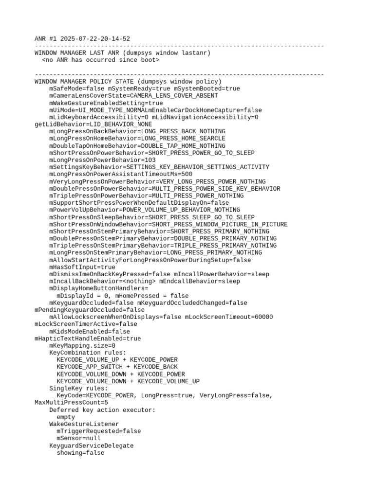 Dumpsys ANR WindowManager | PDF | Android (Operating System) | Tablet ...