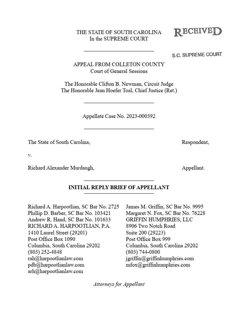 Initial Reply Brief | PDF | Evidence (Law) | Trials