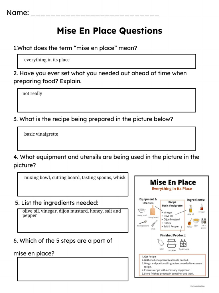 Mise En Place: Essential Cooking Guide | PDF