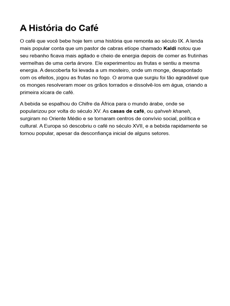 A História Do Café Pdf