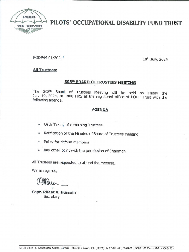 Agenda 308th BOT Meeting | PDF