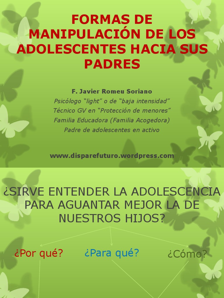 Formas de Manipulación de Los Adolescentes Hacia Sus Padres | PDF ...