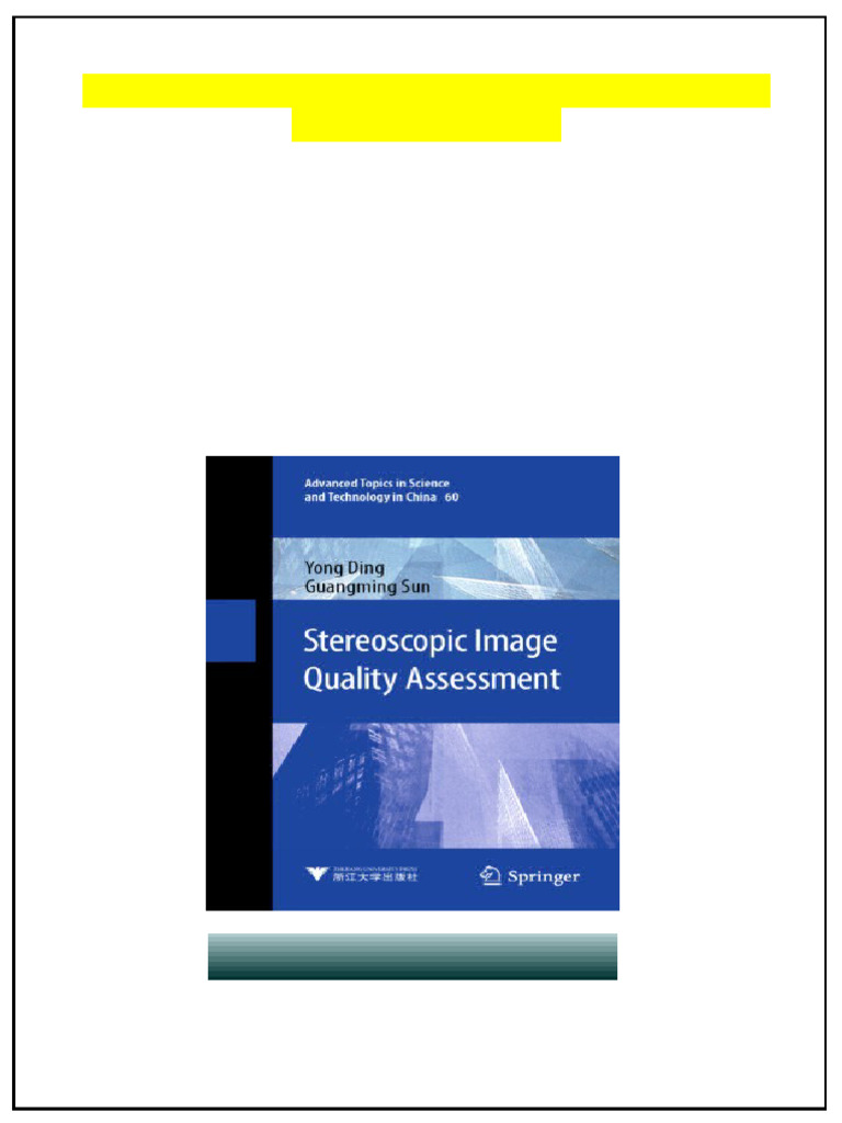 Stereoscopic Image Quality Assessment Yong Ding online version | PDF | Stereoscopy | Deep Learning