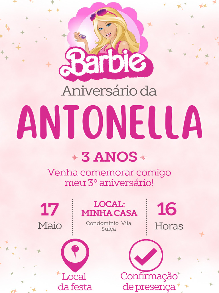 Aniversário Antonella Convite | PDF