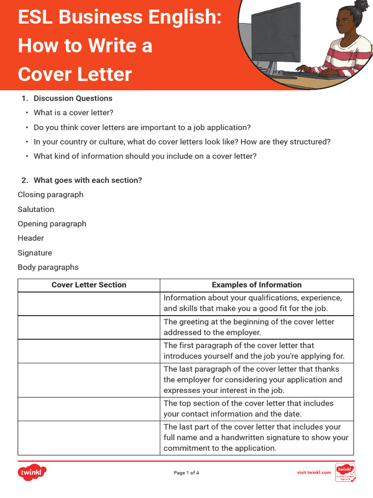 ESL Guide: Writing a Cover Letter | PDF