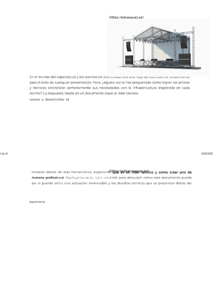 Rider Técnico: Backline y Stage Plot | PDF | Las artes escénicas ...