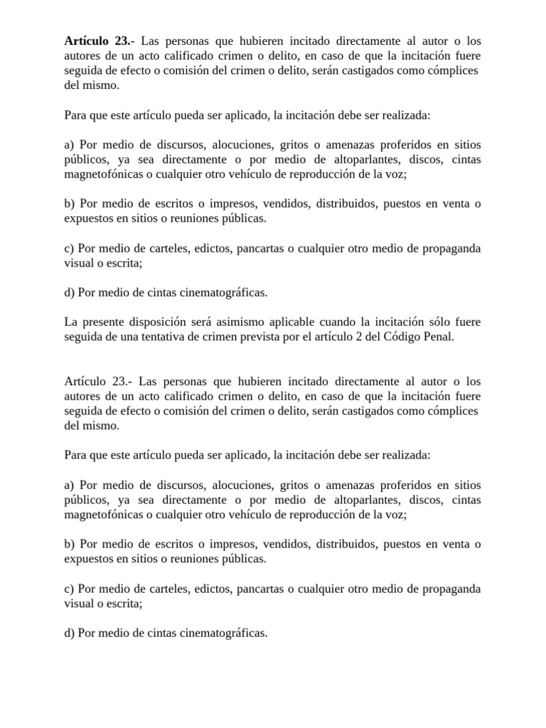 Artículo 23 y 29 Ley Difamacion e Injuria | PDF