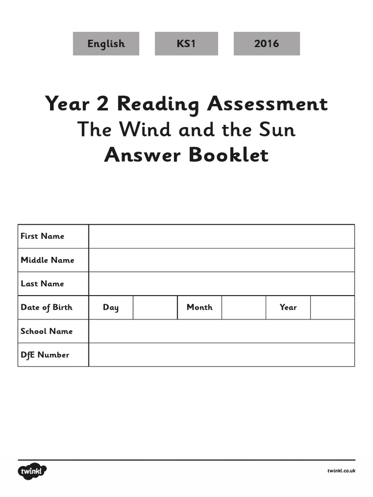 Reading Prompt Booklet The Wind and The Sun | PDF