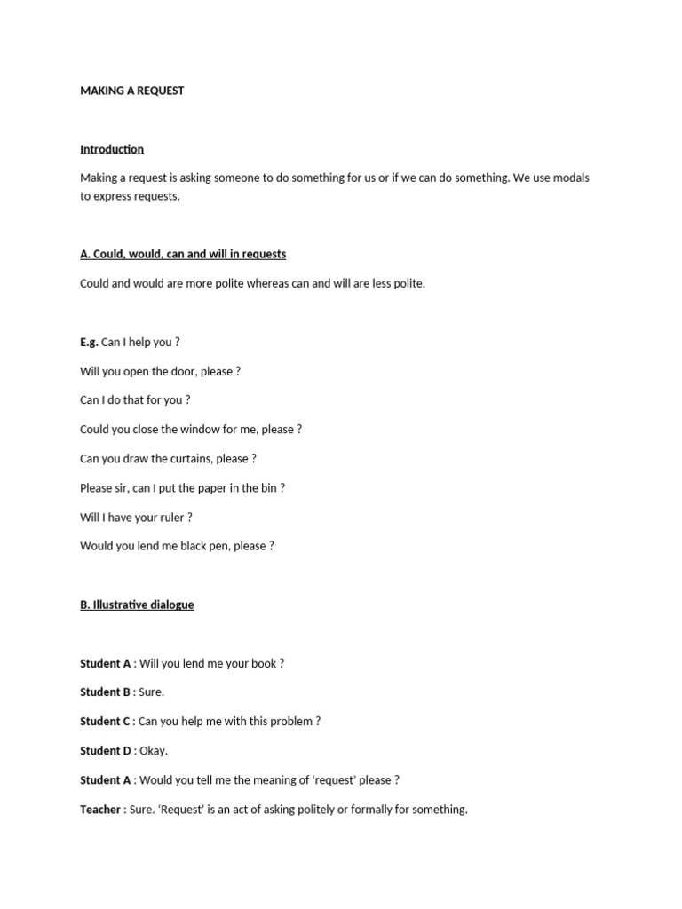 How to Make Polite Requests | PDF