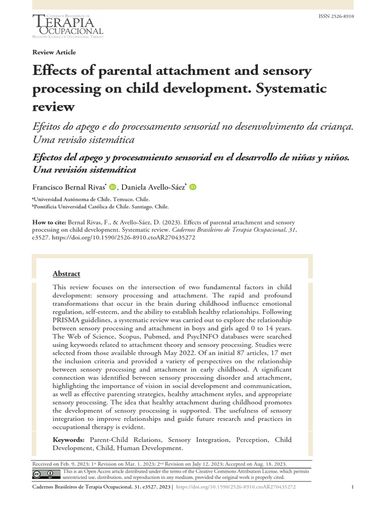 Effects of Parental Attachment and Sensory Process | PDF | Attachment ...