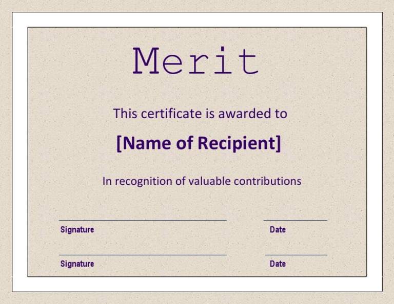 Merit Certificate Template | PDF