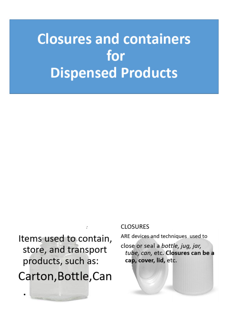 Containers and Closures for Pharmaceuticals | PDF | Materials ...