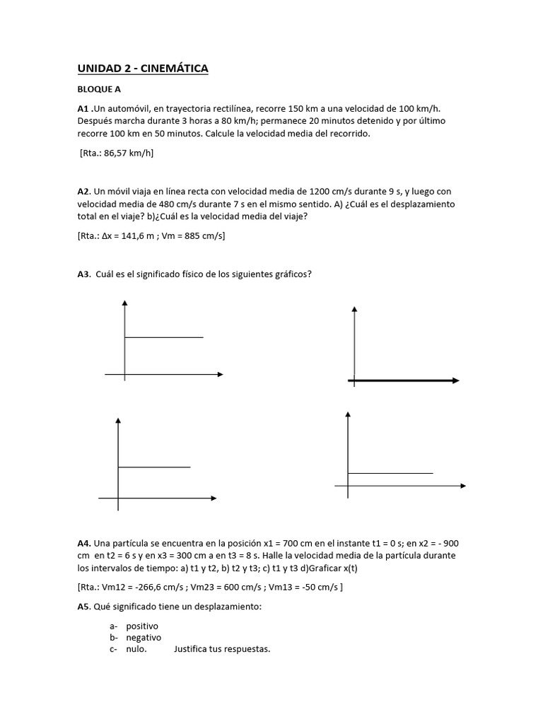 Guia Probl - Cinematica 2025 | PDF | Velocidad | Aceleración
