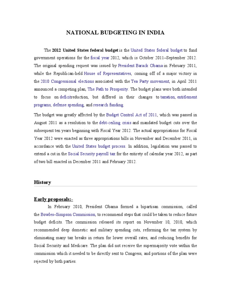 National Budgeting in India | PDF | United States Federal Policy ...