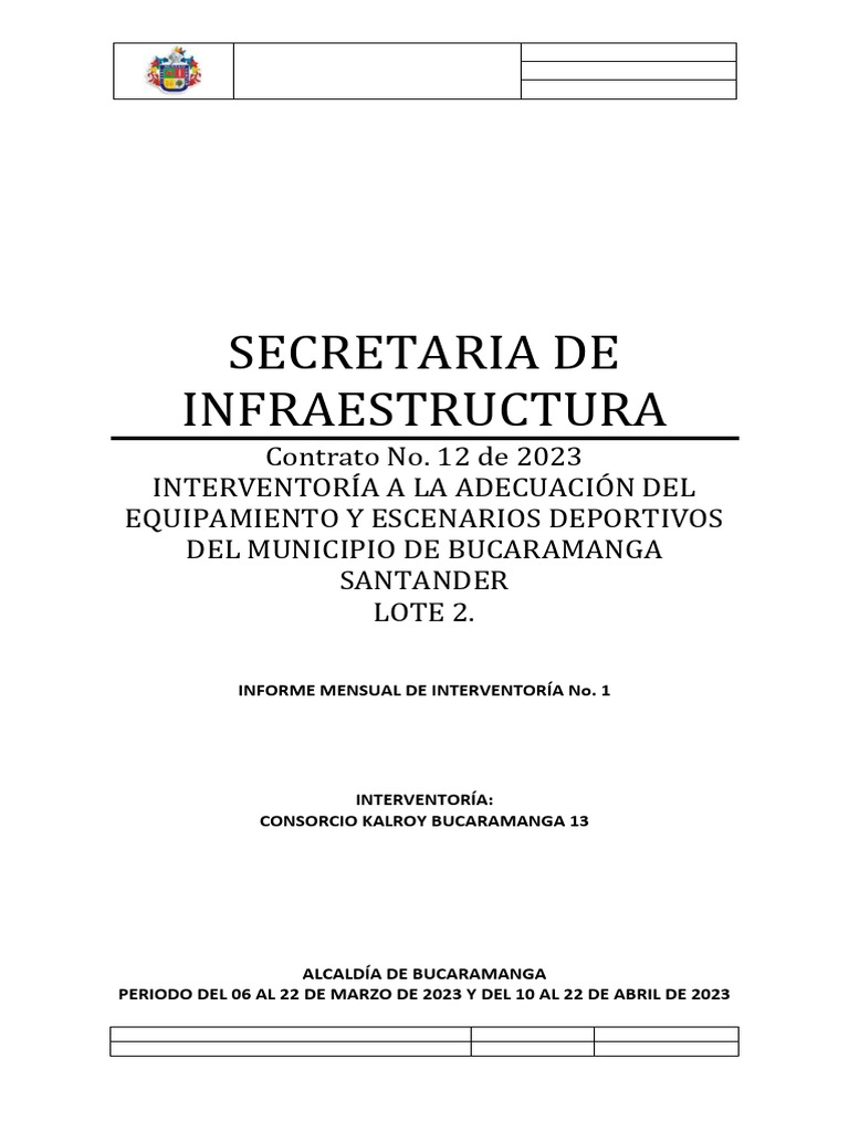 02 INFORME MENSUAL INTERVENTORIA No. 1 (5-05-2023) + Tema Electrico ...
