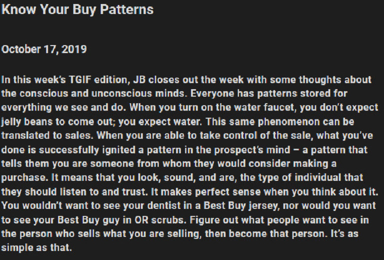01-Know Your Buy Patterns | PDF