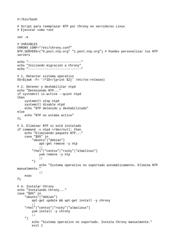 Migración de NTP a Chrony en Linux | PDF